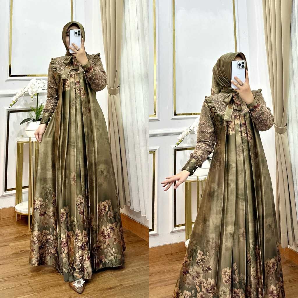 Jual Gamis set Hijab Silk Import // Gamis Busui Premium // Gamis Modern ...
