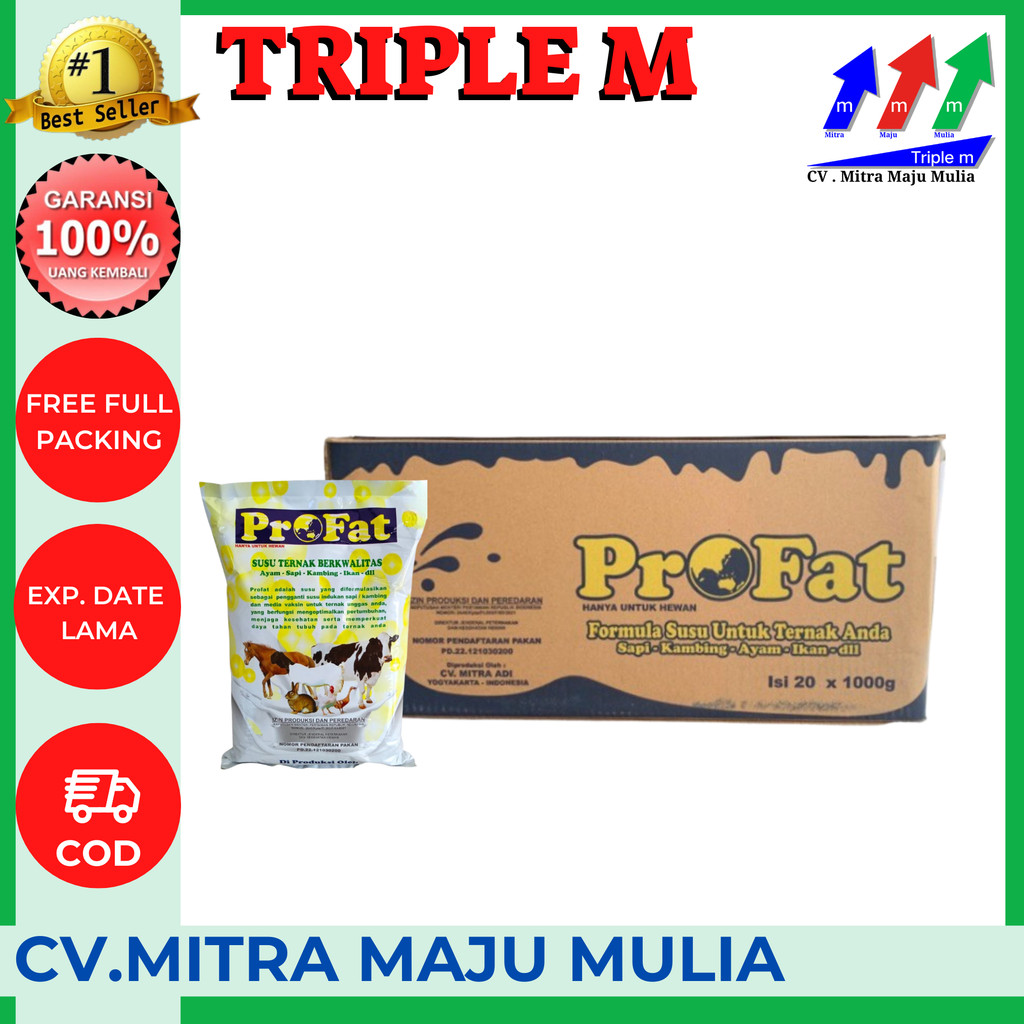 Jual PROFAT 1 DUS ISI 20 PCS @ 1 KG - Susu Ternak Pengganti Susu Induk ...