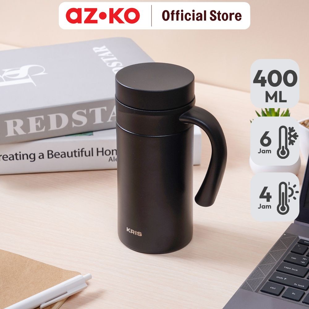 Jual AZKO Kris Jasper Botol Vacuum Flask Stainless Steel 400 ml - Hitam ...