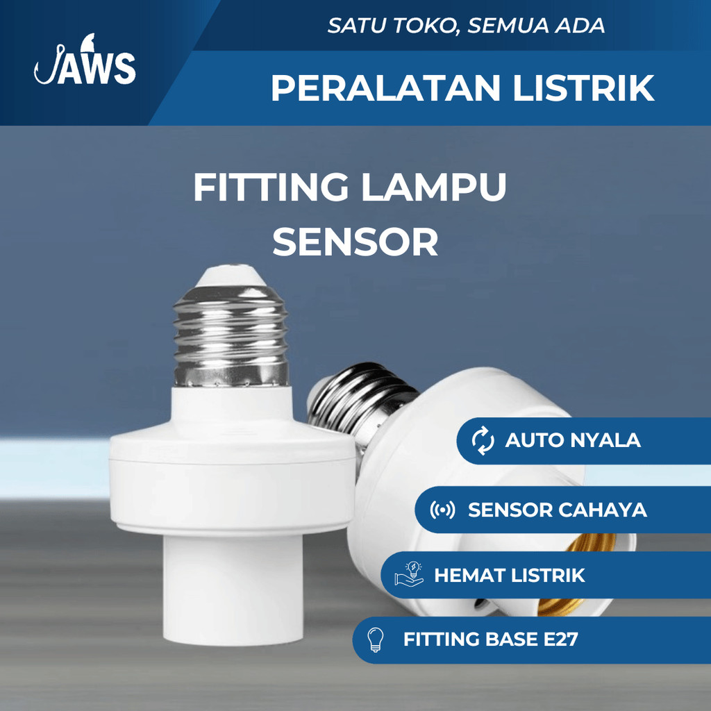 Jual Fitting Lampu Sensor Cahaya Otomatis Nyala Gelap Mati Terang Soket ...