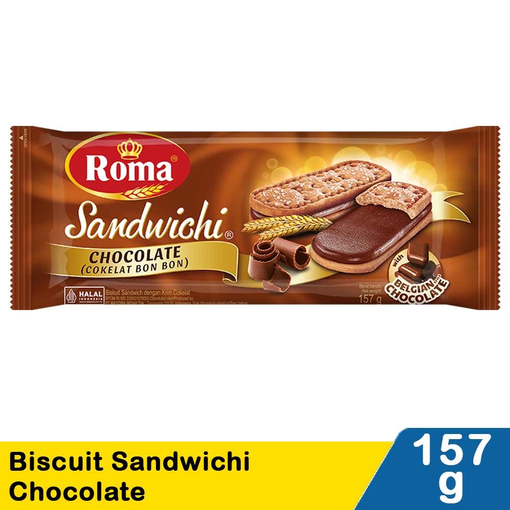 Jual ROMA BISCUIT SANDWICHI CHOCOLATE 157g | Shopee Indonesia