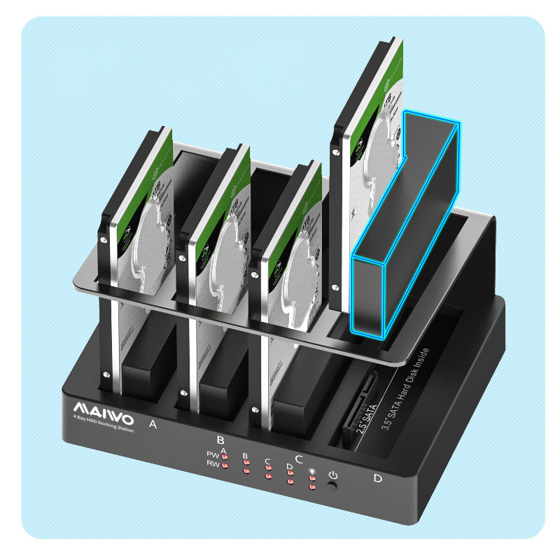 Jual 4 Bay Hard Drive Enclosure Sata to USB 3.0 External Multi-Bay 2.5 ...
