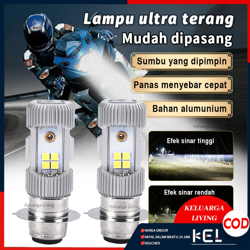Jual COD LAMPU DEPAN MOTOR LED PHILIPS-LAMPU LED 2SISI H6 ARUS DC P15D ...
