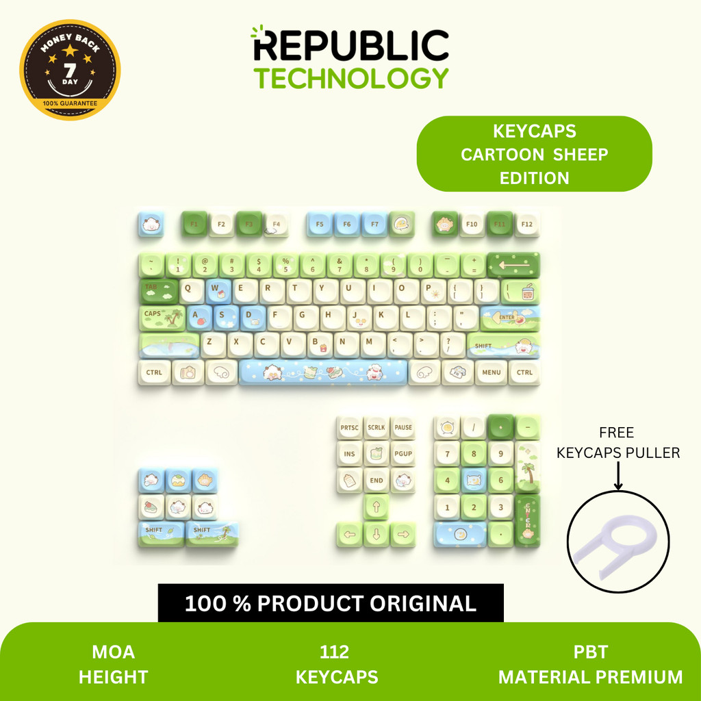 Jual Republic Technology Keyboard Keycaps Cartoon Sheep Edition with ...