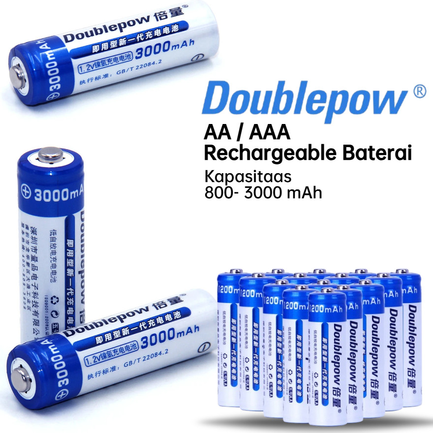 Jual Doublepow Baterai Charger Batu Batre Cas Rechargeable AA /AAA ...