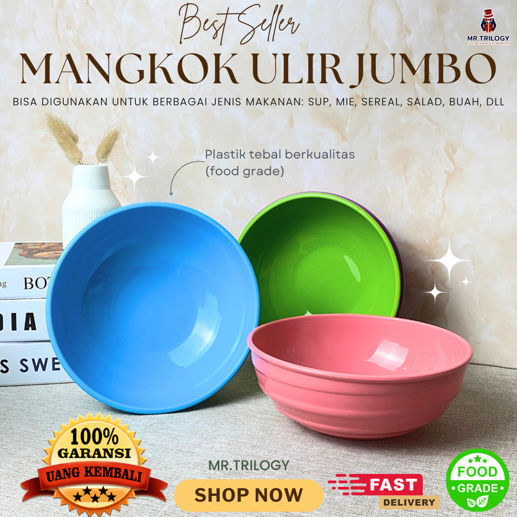 Jual Mangkok Bowl Ramah Lingkungan MANGKOK ULIR Plastik PP Tebal ...
