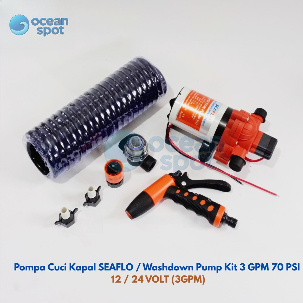 Jual Pompa Cuci Kapal SEAFLO / Washdown Pump Kit 3 GPM 70 PSI 12 / 24 ...