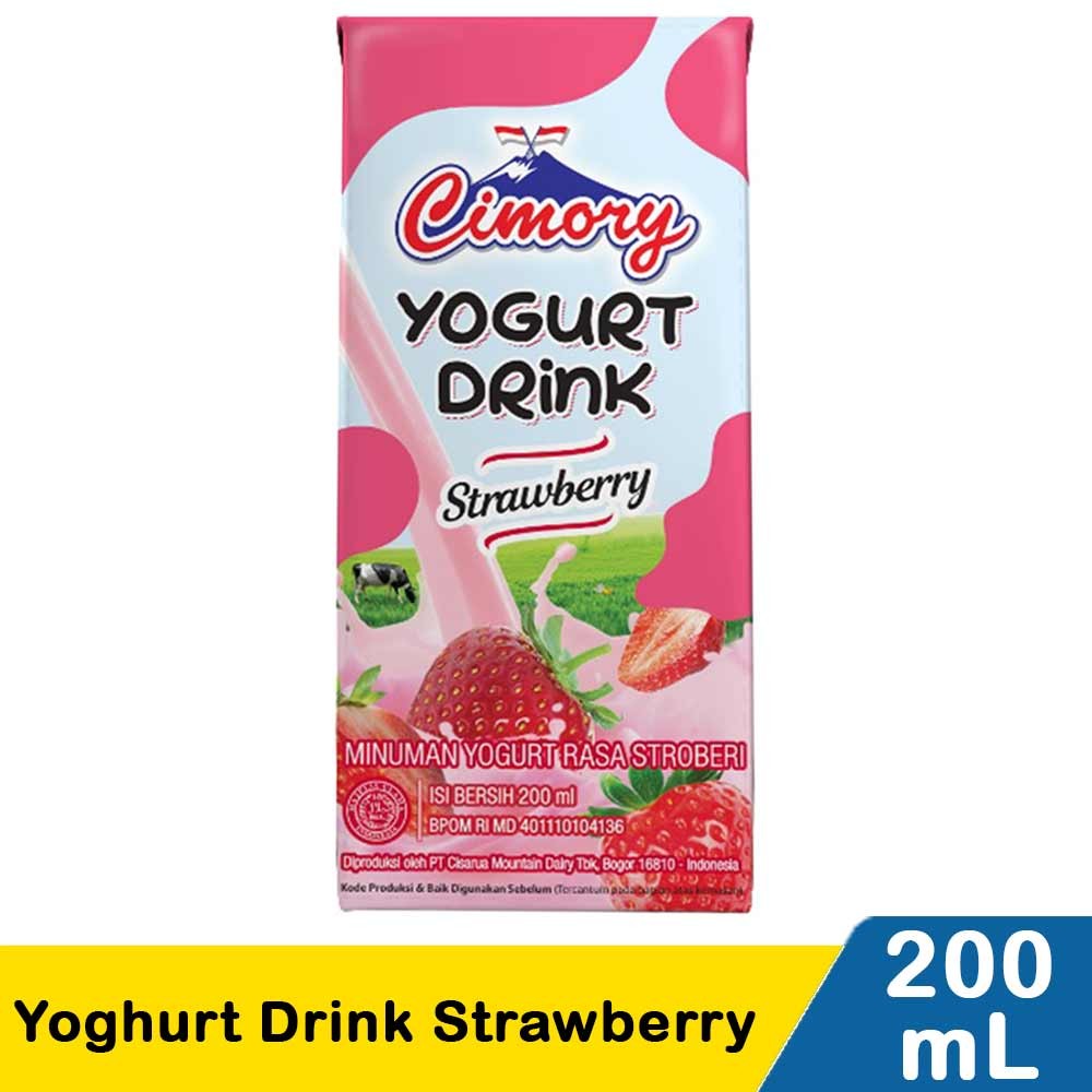 Jual CIMORY YOGHURT DRINK STRAWBERRY 200mL | Shopee Indonesia