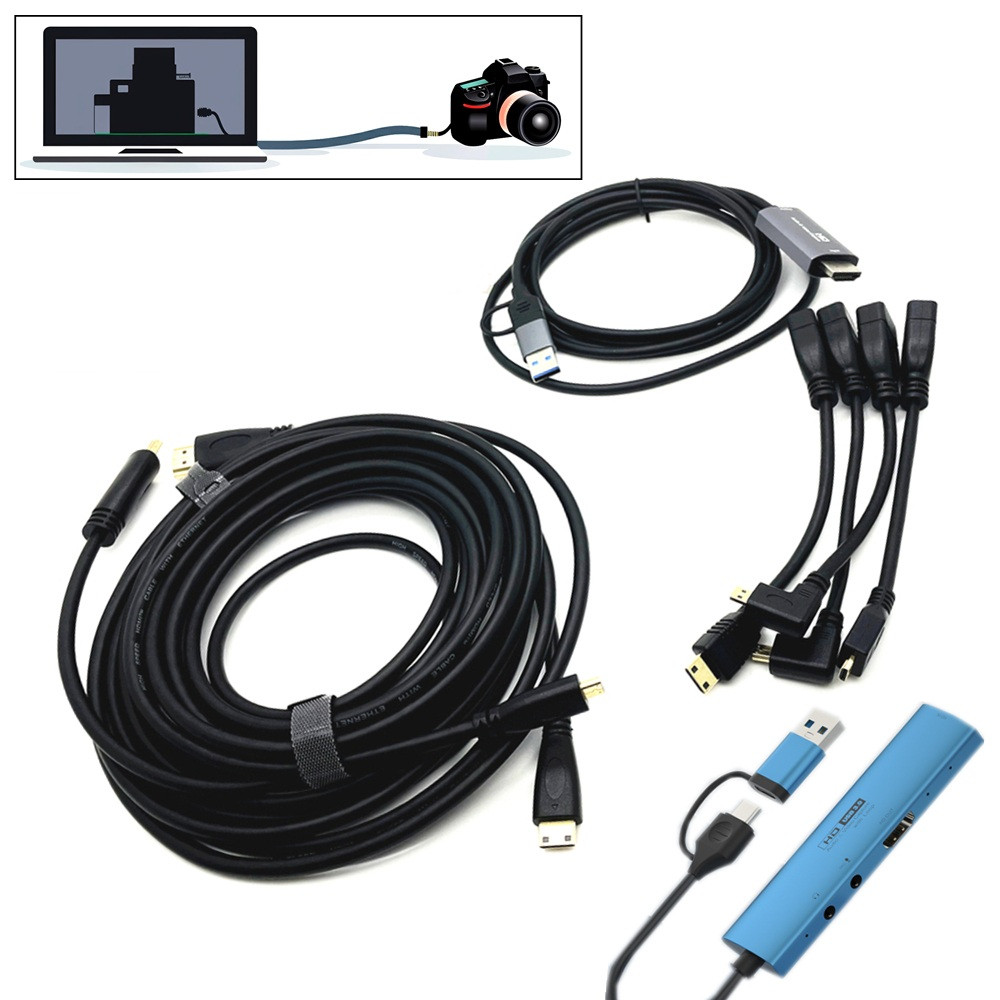 Jual 2in1 USB & Type-C to Micro / Mini HDMI-compatible Video Capture ...