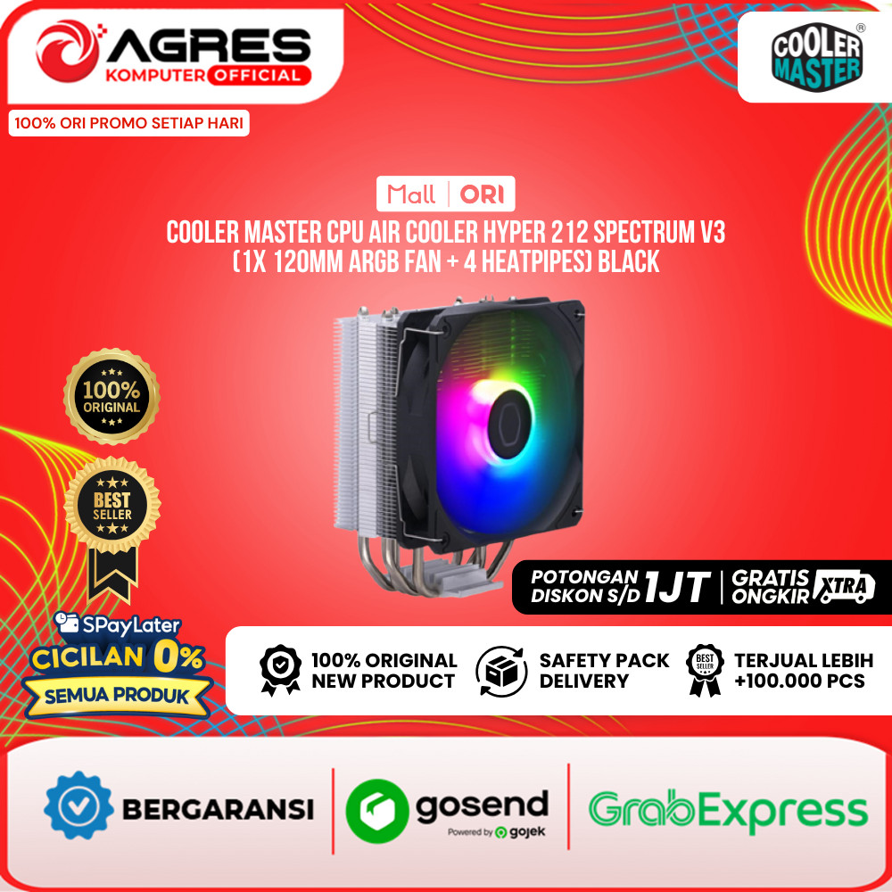 Jual COOLER MASTER CPU AIR COOLER HYPER 212 SPECTRUM V3 (1X 120MM ARGB ...