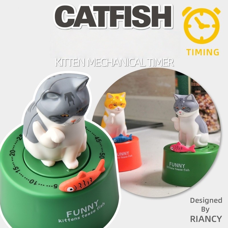 Jual for Cat Shaped Countdown Timer Kitchen Classical Mechanical Wind ...