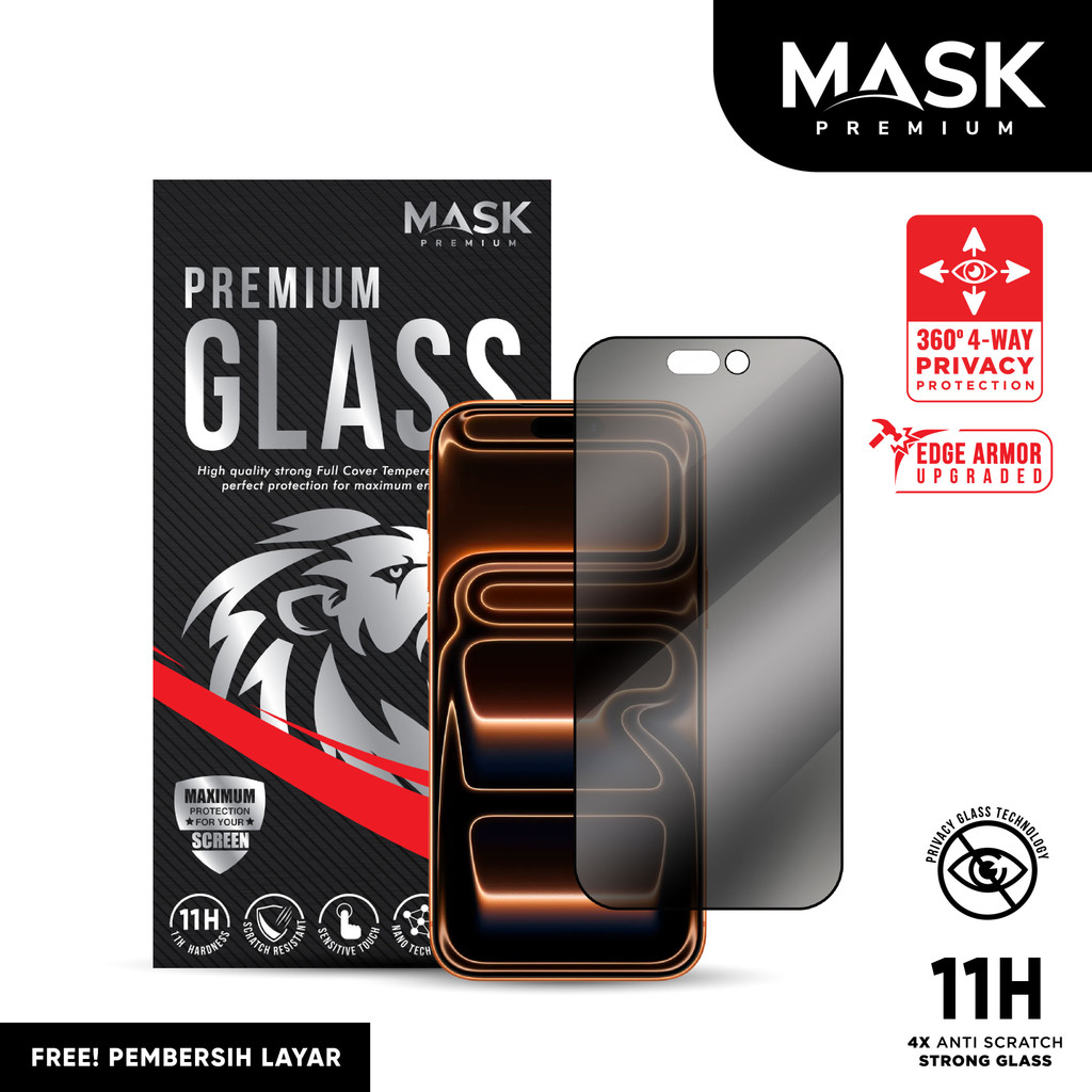 Jual Anti Gores Privacy 360 3D iPhone 17 Series Tempered Glass Mask ...