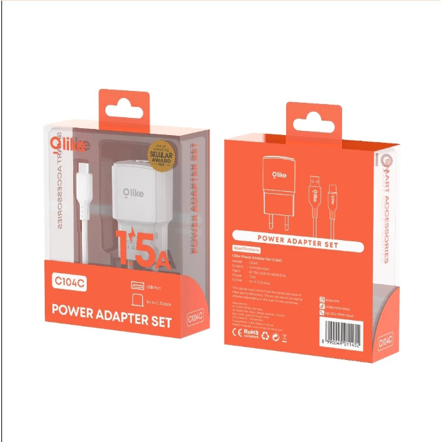 Jual OLIKE C104C C104M Charger Adapter USB Type C & Micro 1,5A Output ...