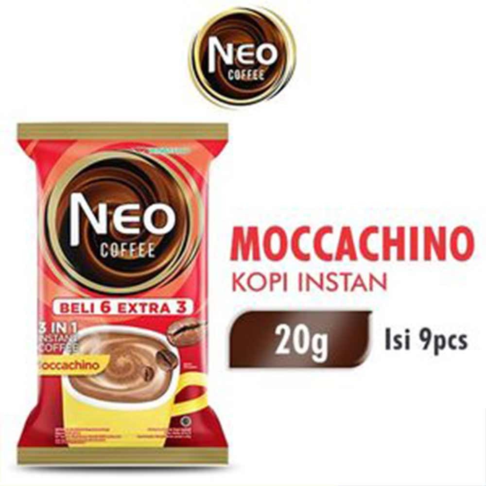 Jual NEO COFFEE KOPI INSTANT (6+3) MOCCACHINO 180g | Shopee Indonesia