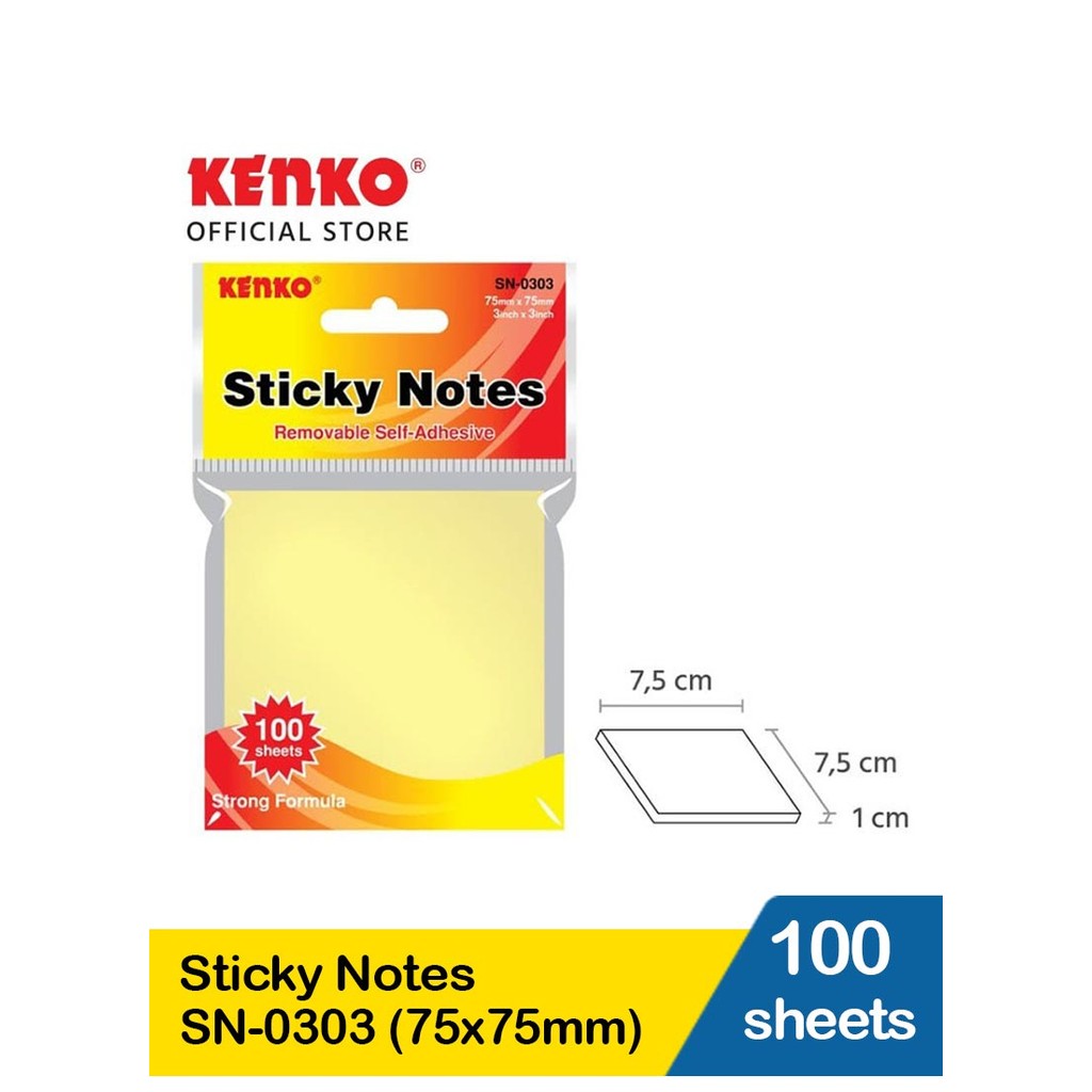 Jual KENKO STICKY NOTES SN-0303 75x75mm | Shopee Indonesia