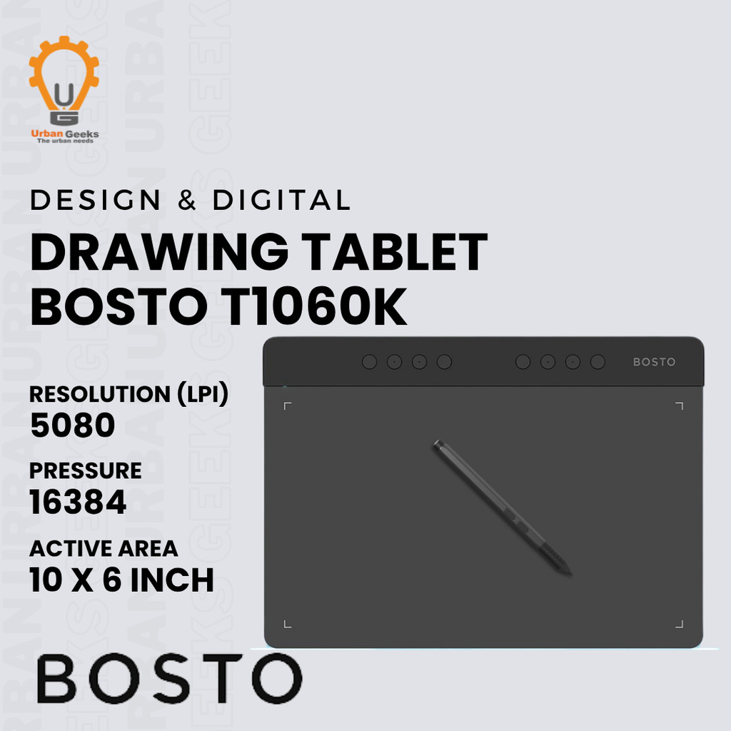 Jual Bosto T1060K Drawing Tablet Pen Tablet 10x6 Inch 16384 Level ...