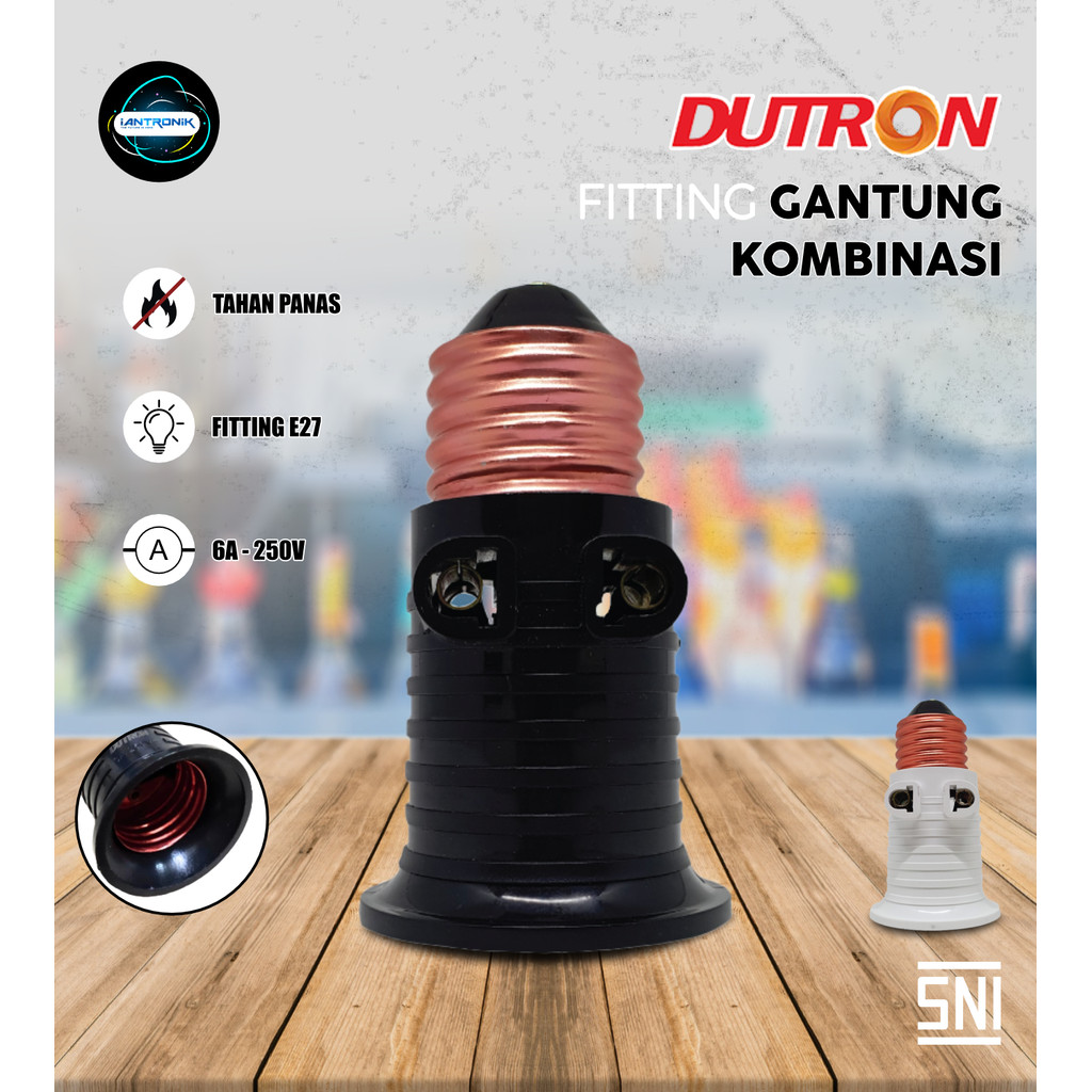 Jual Dutron Fitting Lampu Kombinasi – Fitting + Colokan 2 Arah ...