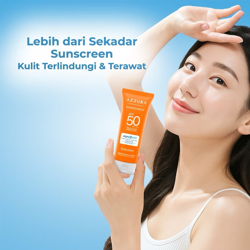 Jual AZZURA Diamond Bright Sunscreen SPF 50 PA++++ 30gr | Shopee Indonesia