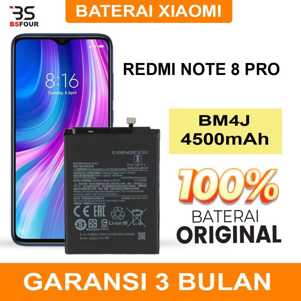 Jual BATERAI BATRE REDMI NOTE 8 PRO BM4J ORIGINAL | Shopee Indonesia