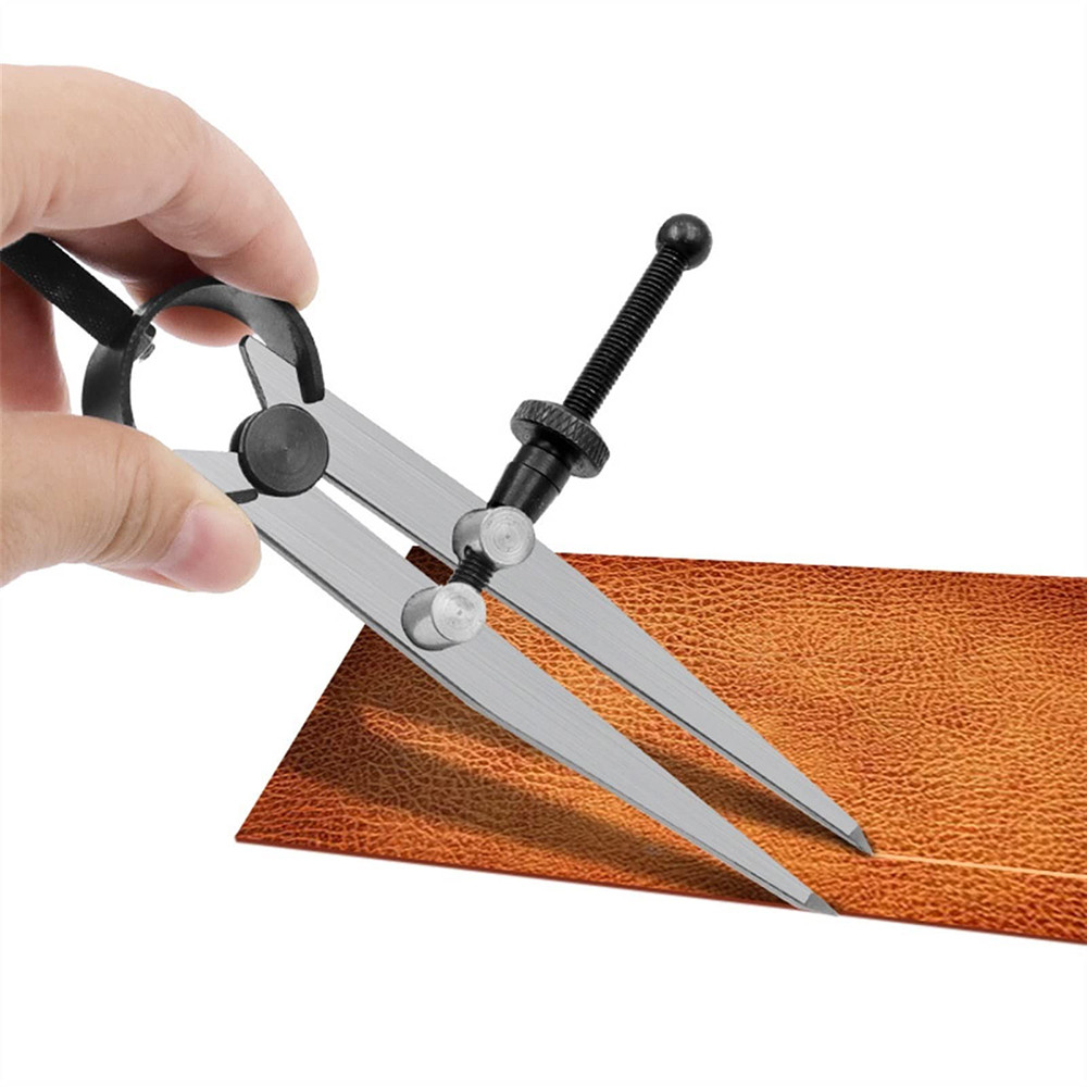 Jual Adjustable Spacing Tool Circular Gauge Leather Compass Lockable ...