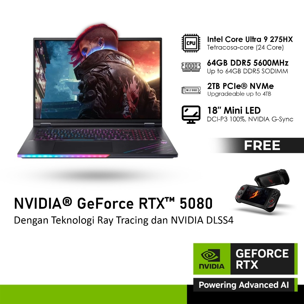 Jual [FREE NITRO BLAZE] ACER PREDATOR HELIOS 18 PH18-73-97U9 GeForce ...