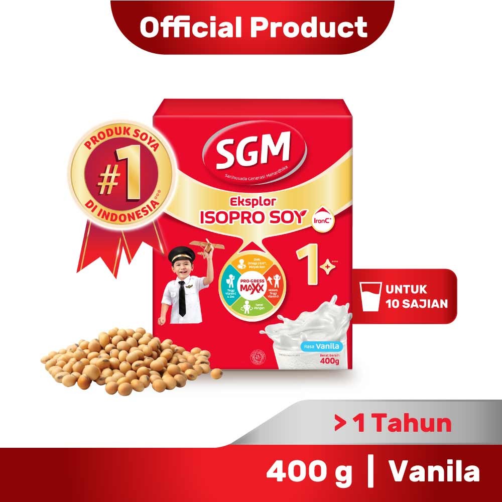Jual SGM SOYA 1+ EKSPLOR PRO-GRESSMAXX VANILLA 400g | Shopee Indonesia