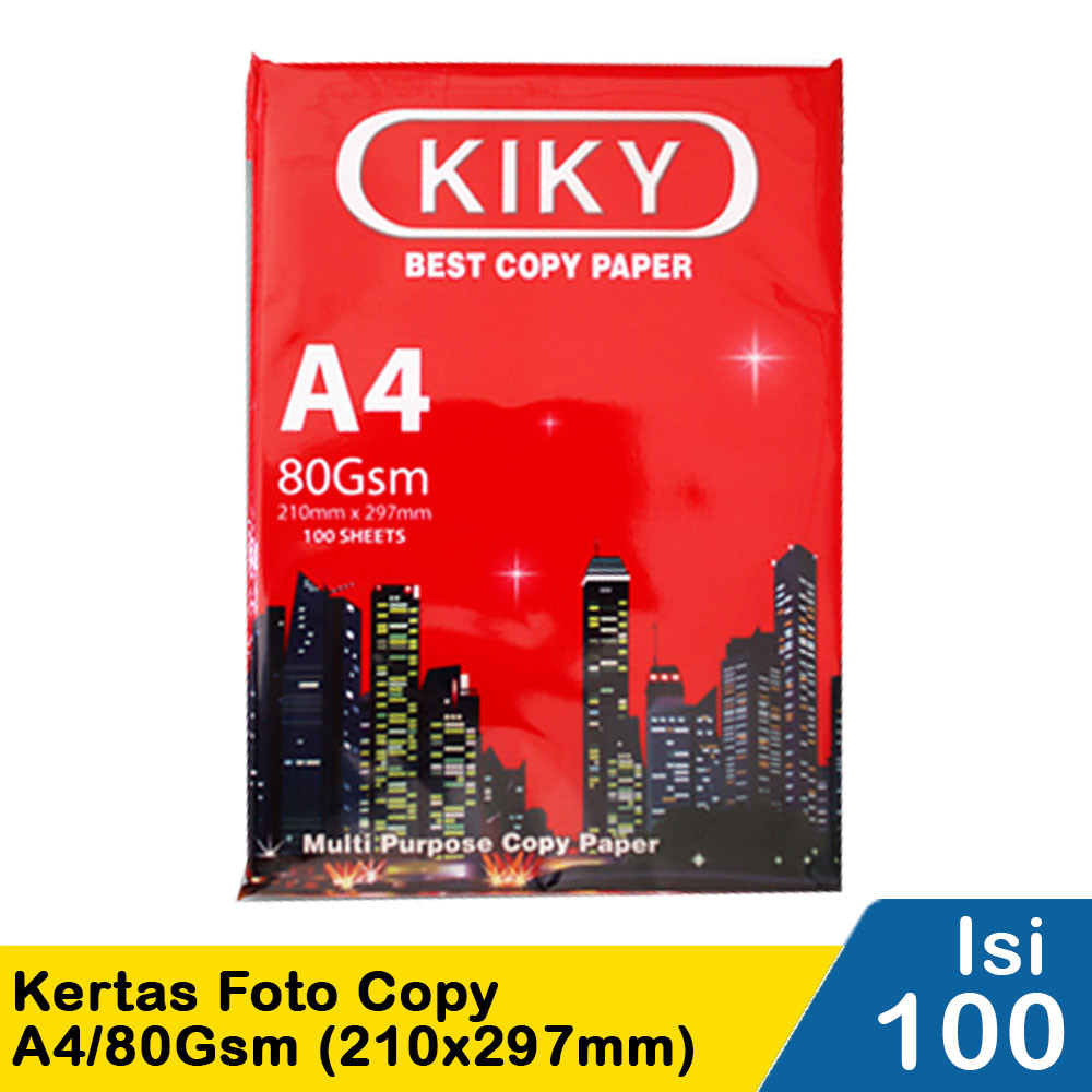 Jual KIKY KERTAS FOTO COPY A4/80GSM 100S 210x297mm | Shopee Indonesia