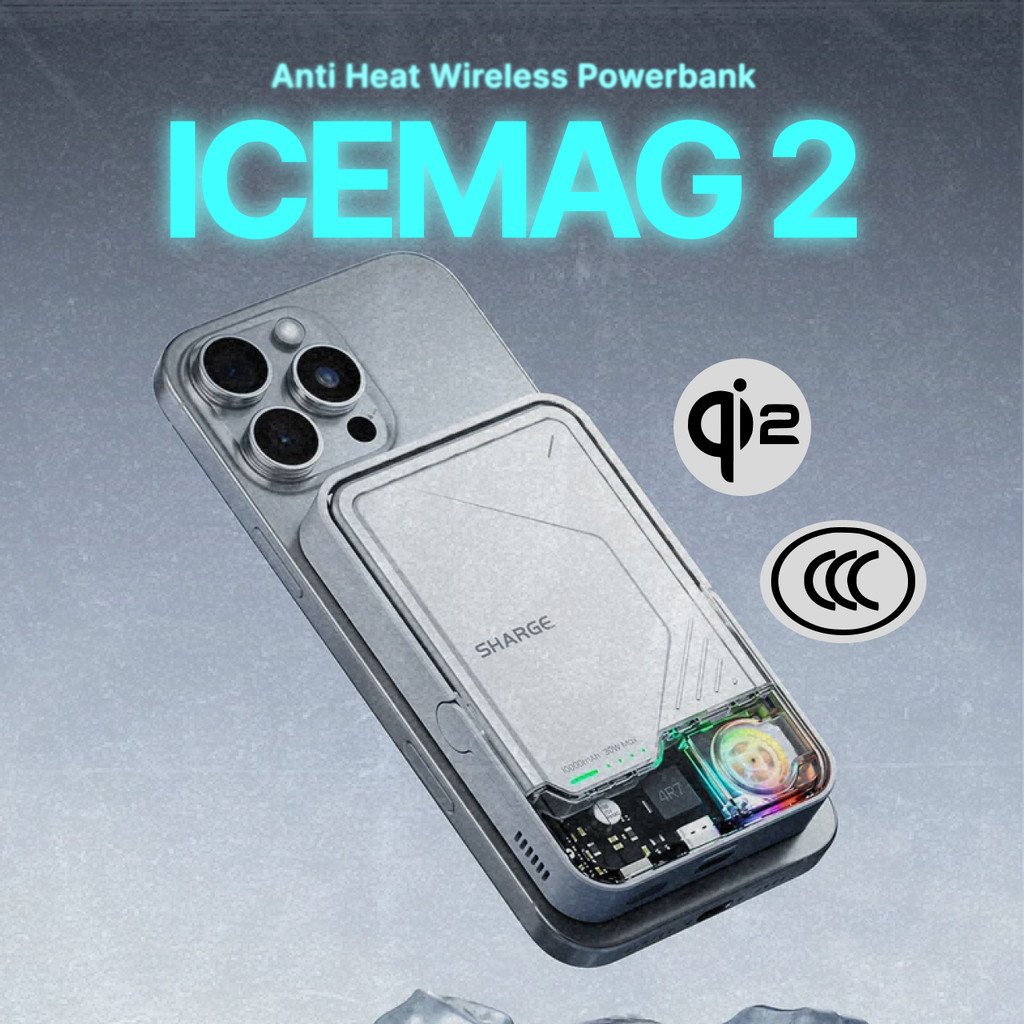Jual SHARGE Powerbank ICEMAG 2 Magsafe 30W 10000mAh Qi2 Active Cooling ...