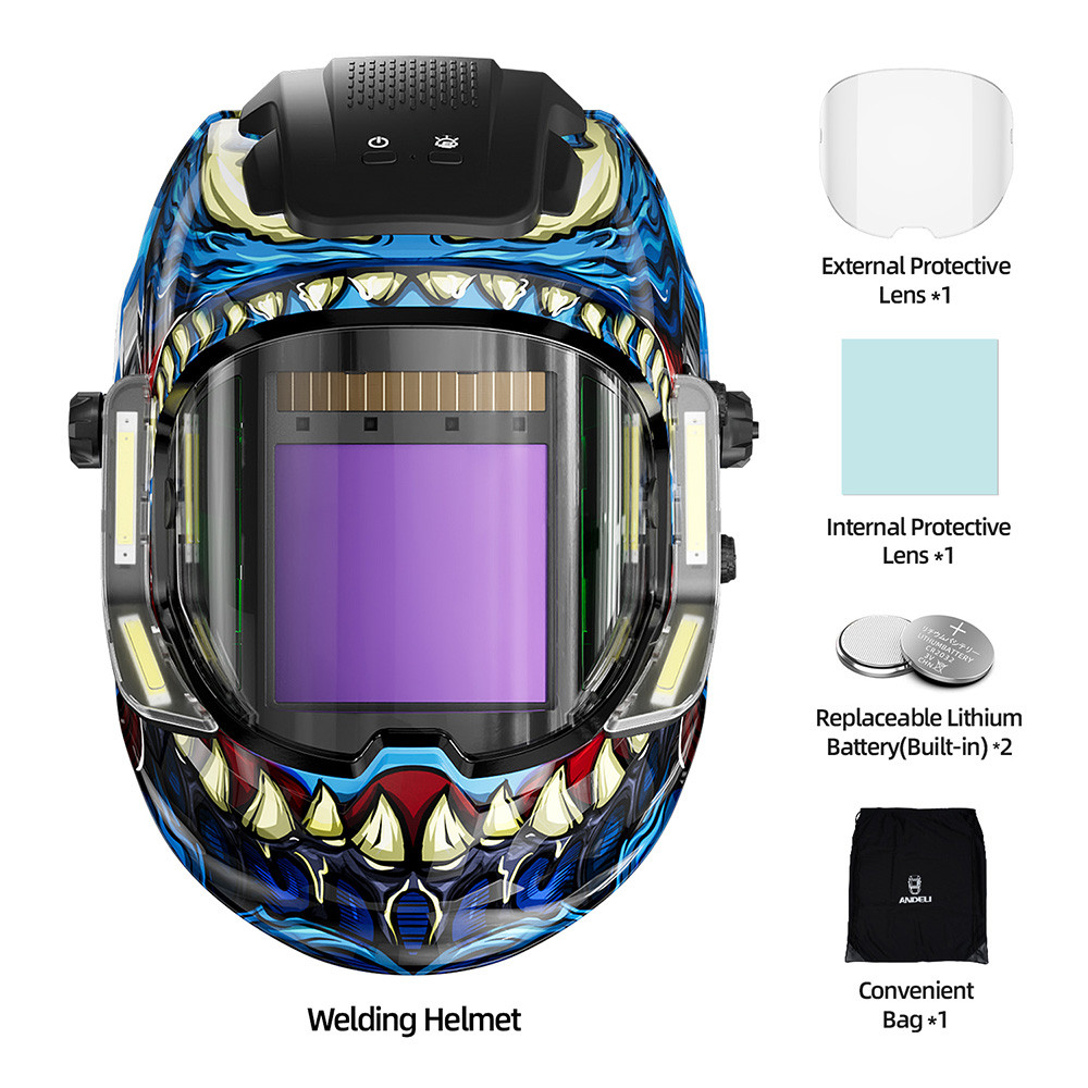 Jual Auto Darkening Welding Helmet Panoramic 180° View True Color 4 Arc ...