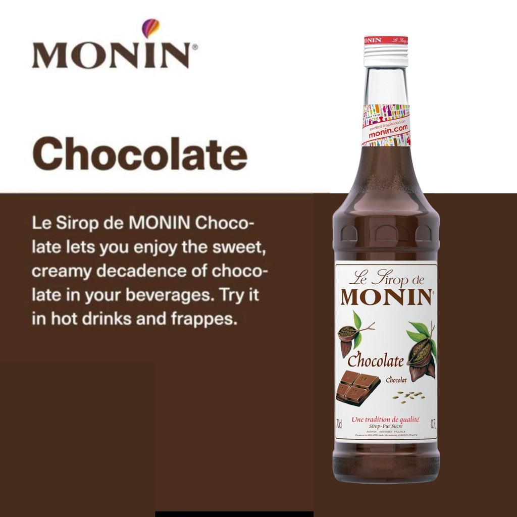Jual Monin Chocolate Syrup - Sirup Rasa Coklat 700 ML | Shopee Indonesia