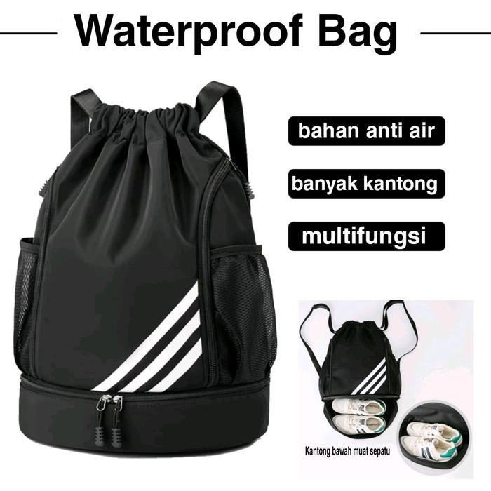 Jual Tas Ransel Serut Anti Air Viral Tas Futsal Waterproof Tas Travelling Winner 093 Tas Ransel ...