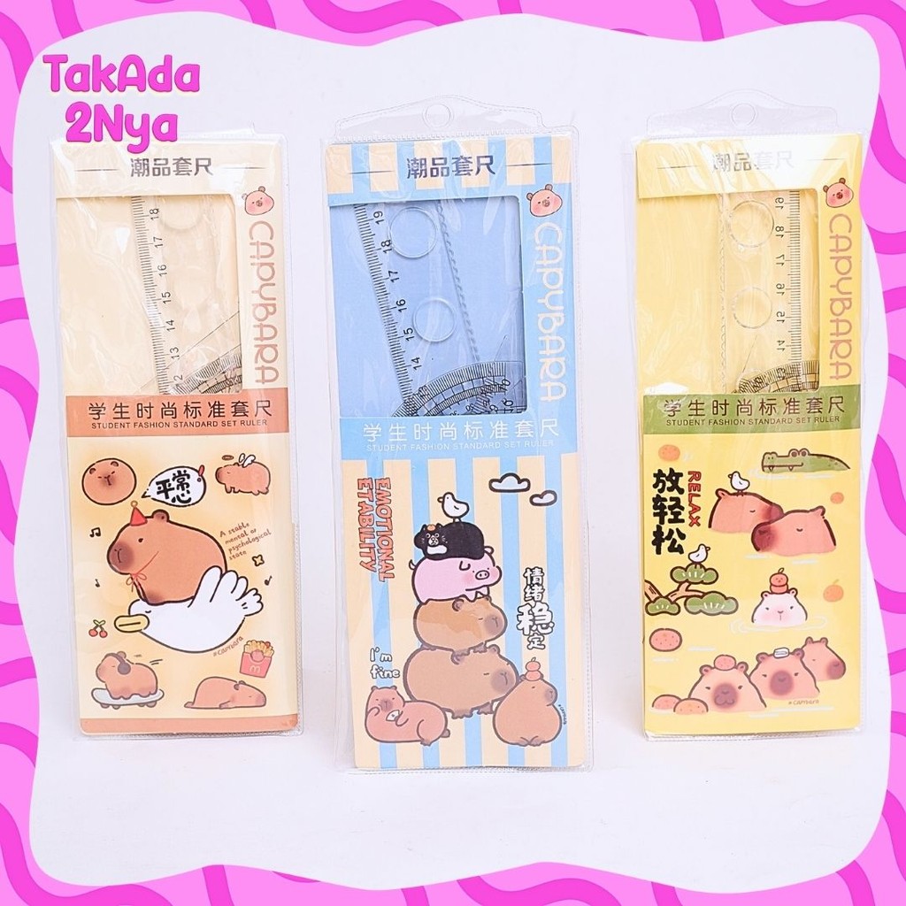 Jual Penggaris Set 4 in 1 Capybara PGG-1915 Untuk Matematika Menggaris ...