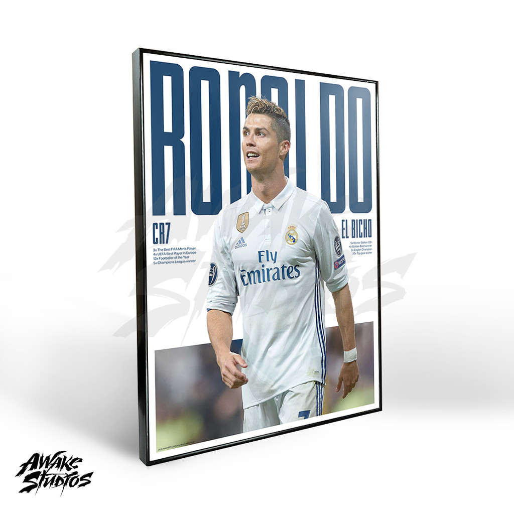 Jual Poster Frame Bola Cristiano Ronaldo - Frameblock | Shopee Indonesia