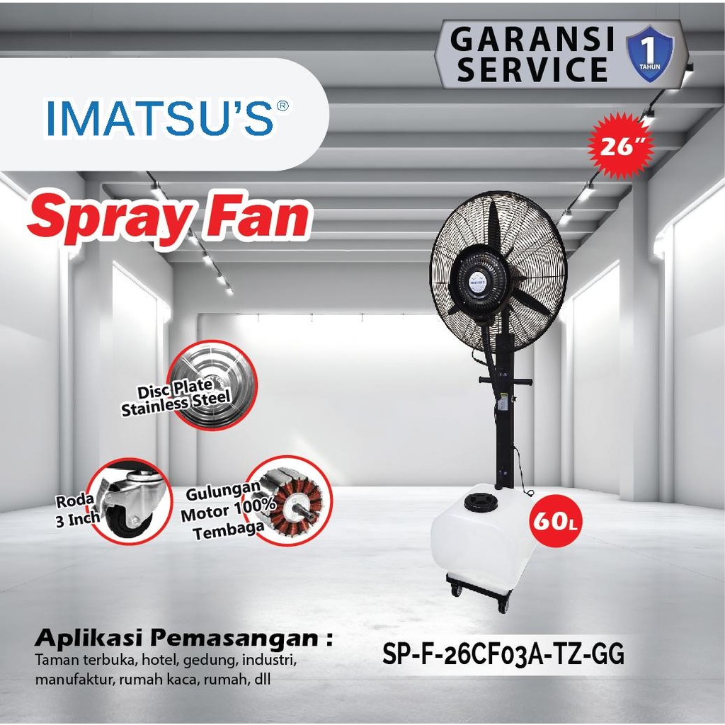 Jual Kipas Angin Embun Air 26 Inch - 60 L / Spray Fan Imatsu's Kipas ...