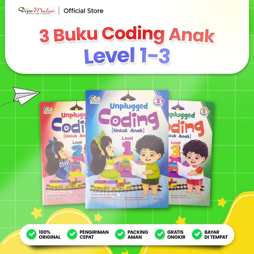 Jual PAKET 3 - Buku Coding Anak TK PAUD – Bisa Belajar Tanpa Komputer (3 Buku) | Shopee Indonesia