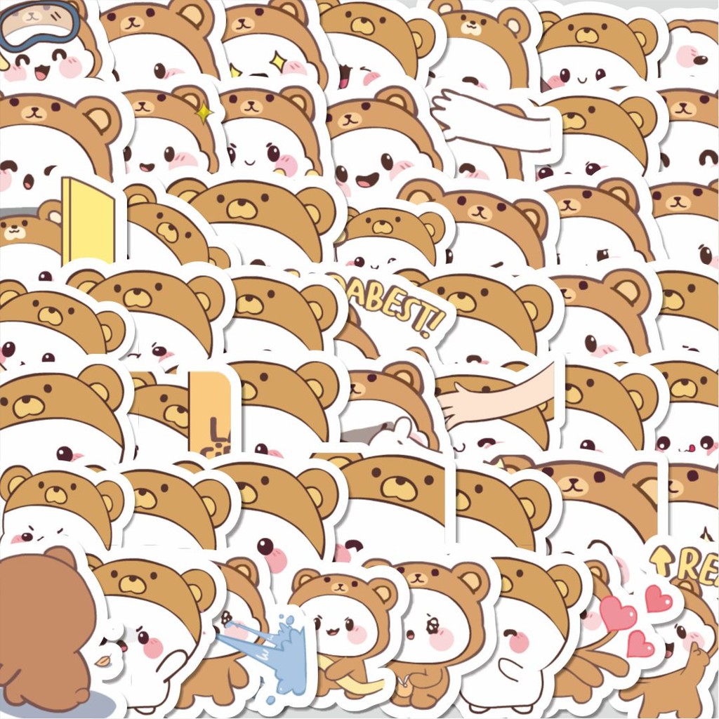 Jual Stiker Cutting Pack Stiker Kawaii Bear Cute V4 Isi 100Pcs Series ...