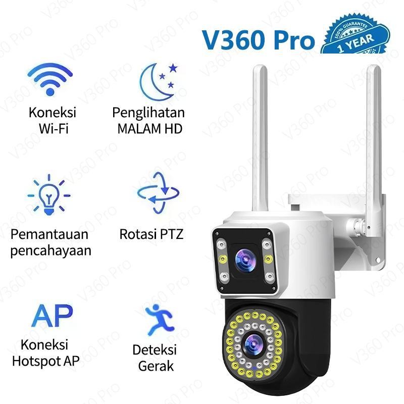 Jual V360 Pro Kamera CCTV Dual Lensa HD 2.4GHz WiFi Outdoor IP66 Tahan ...