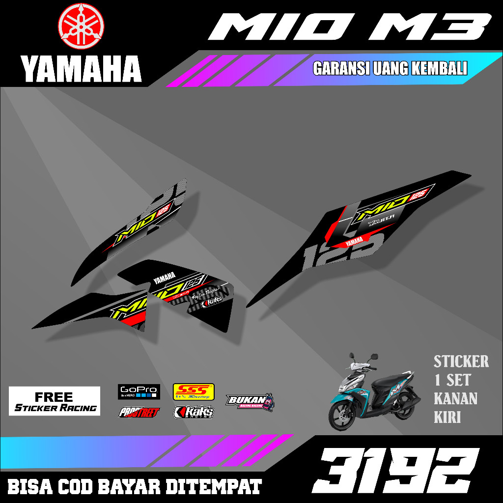 Jual STRIPING STICKER YAMAHA MIO M3 MIO MZ MIO 125 SEMI FULL BODY KEREN ...