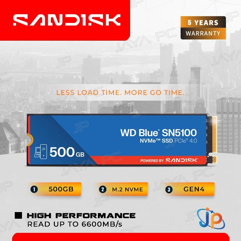 Jual Sandisk WD Blue SSD SN5100 M.2 Pcie Gen4 NVMe 2280 500GB - M2 500 ...