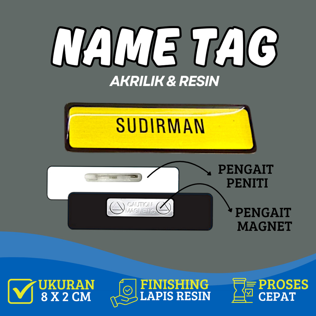 Jual NAMETAG/ NAMA DADA CEMBUNG LAPIS RESIN WARNA EMAS / NAMA DADA ...