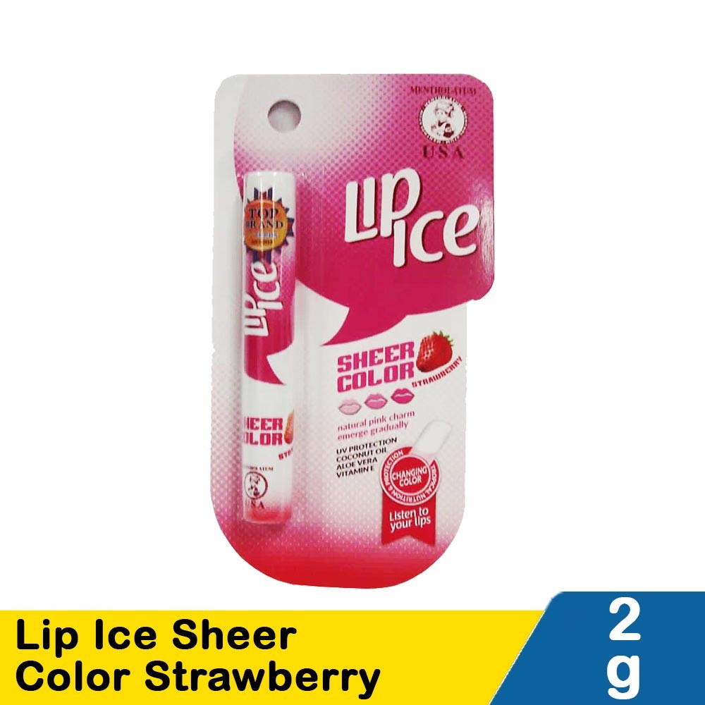 Jual MENTHOLATUM LIP ICE SHEER COLOR STRAWBERRY 2g | Shopee Indonesia
