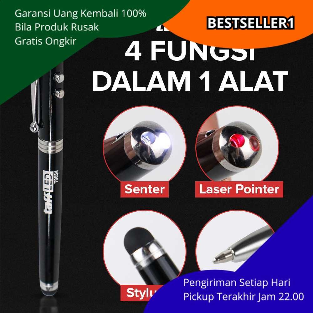 Jual Laser Pointer Pen 4in1 – Pulpen Multifungsi dengan Senter LED ...