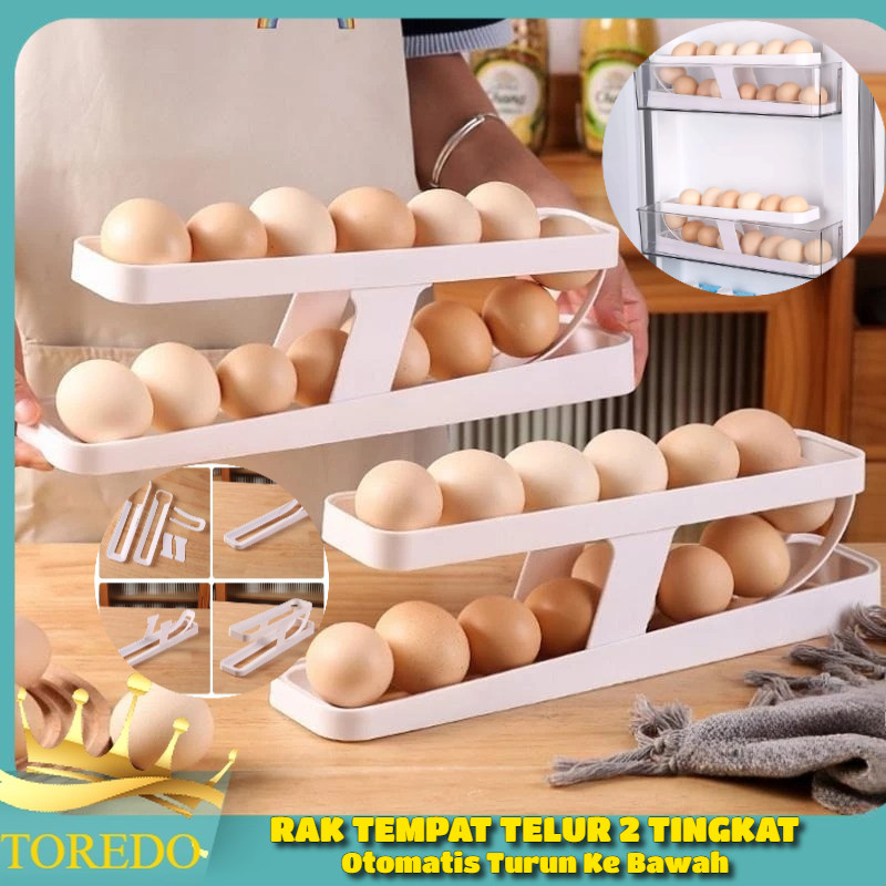Jual TOREDO D1 Tempat Telur 2 Tingkat Kulkas Rak Penyimpanan Telur ...