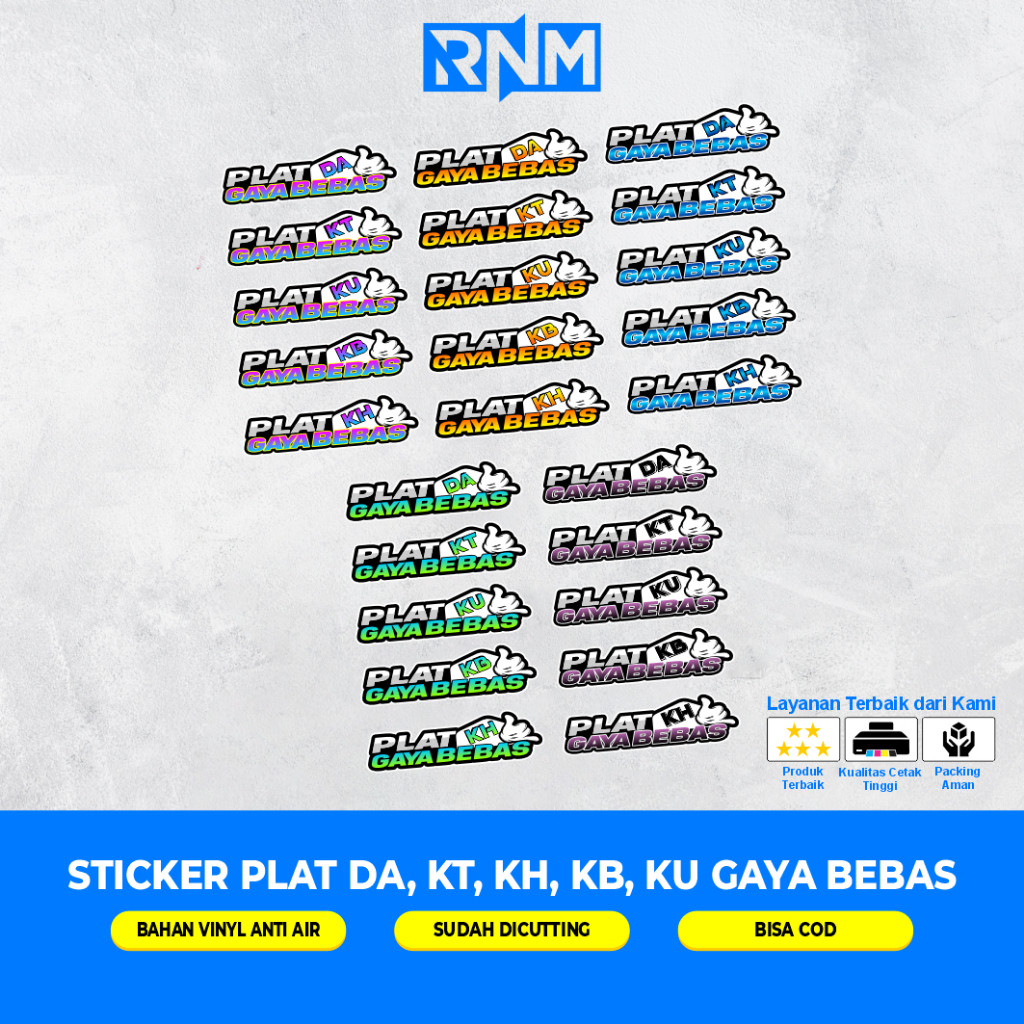 Jual Sticker Plat Da, Kt, Kh, Kb, Ku Gaya Bebas | Shopee Indonesia