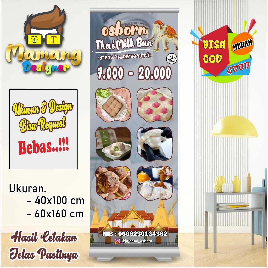 Jual Cetak Spanduk Banner Thai Milk Bun Atau Donat Kukus Lumer bb Tebal ...