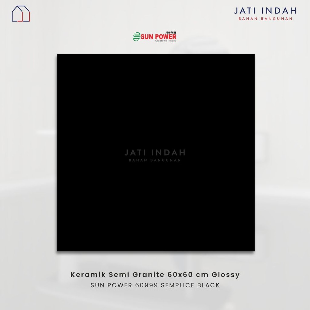 Jual PROMO! Keramik Sun Glazed (Semi Granit) Glossy 60X60 cm Hitam ...