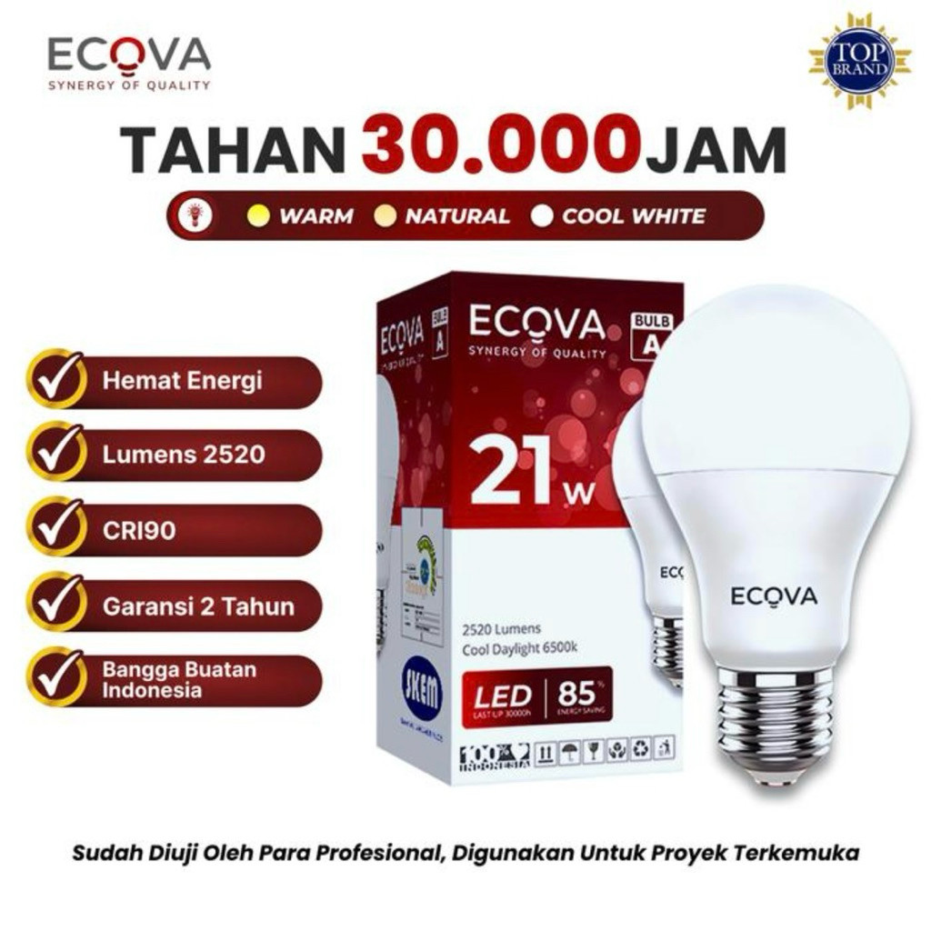 Jual Lampu LED ECOVA TBulb ABulb | Shopee Indonesia