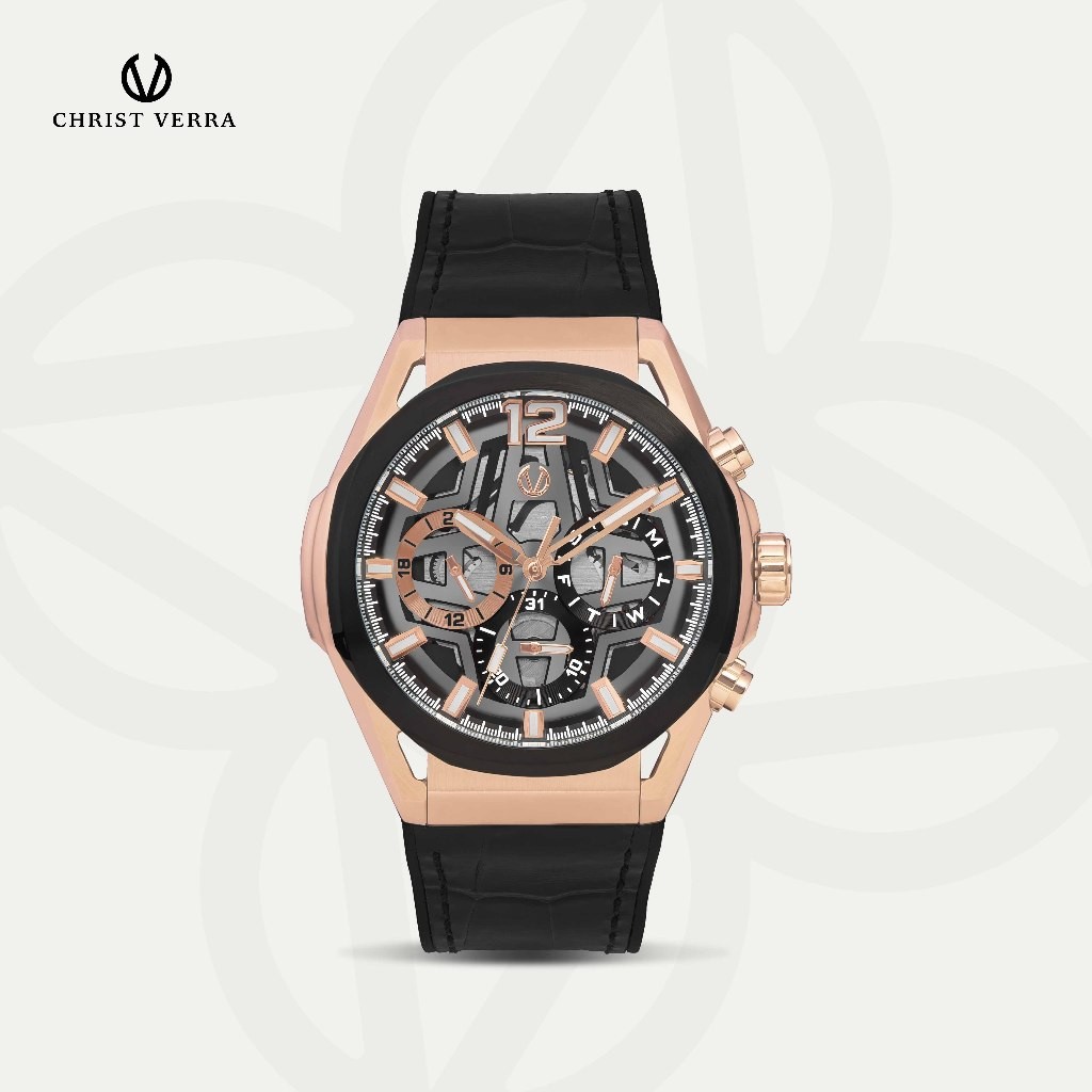 Jual Christ Verra Casual Men's Watches Cavalle Series CV 109013G-38 BLK ...