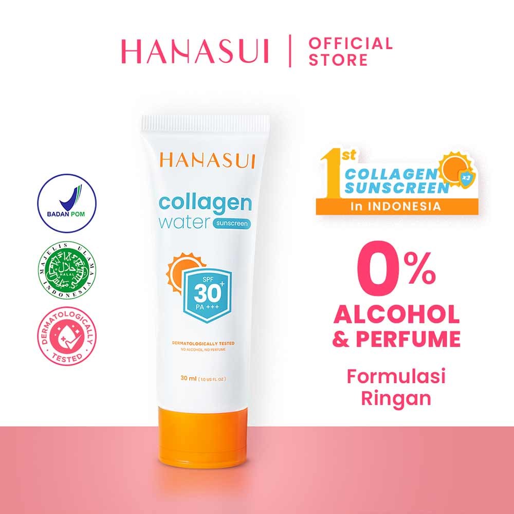 Jual HANASUI COLLAGEN WATER SUNSCREEN SPF30PA++ 30mL | Shopee Indonesia