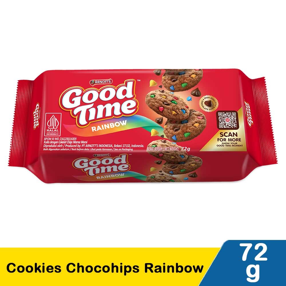 Jual GOOD TIME COOKIES CHOCOHIPS RAINBOW 72g | Shopee Indonesia